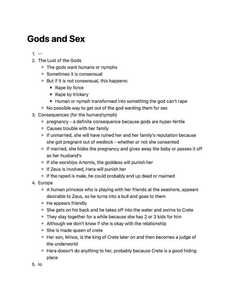 Gods And Sex Professor Melanie Racette Campbell Gods And Sex The Lust Of The Gods The