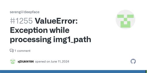 Valueerror Exception While Processing Img1path · Issue 1255 · Serengildeepface · Github