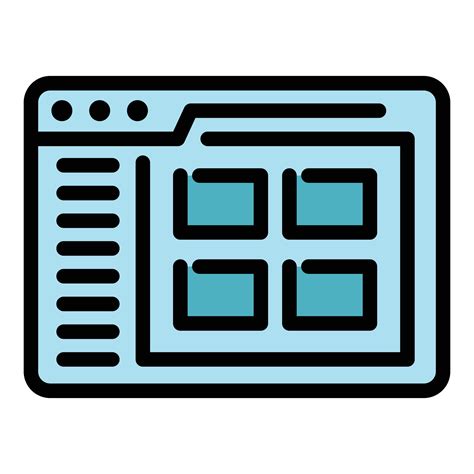 Internet Browser Icon Color Outline Vector 15075623 Vector Art At Vecteezy