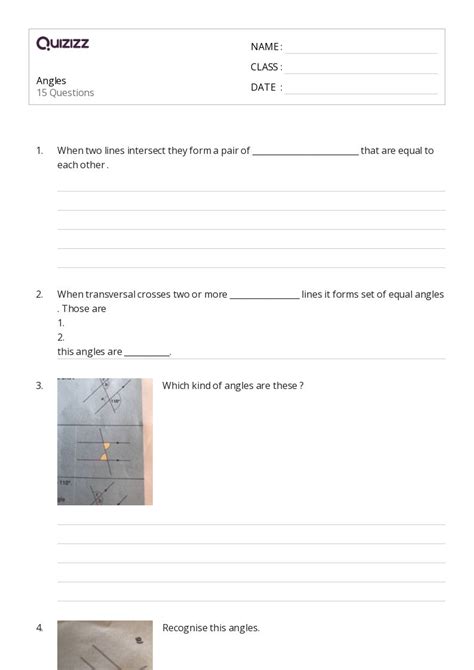 50 Angles Worksheets For 1st Class On Quizizz Free And Printable