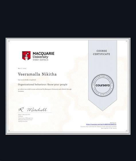 Nikitha Veeramalla On Linkedin I Have Completed These Courses Of Organizational Behaviour