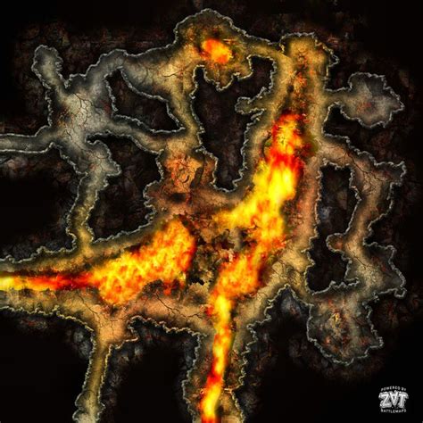 A4 Lava Cave Battle Map Dungeon Maps Pathfinder Maps Dungeon