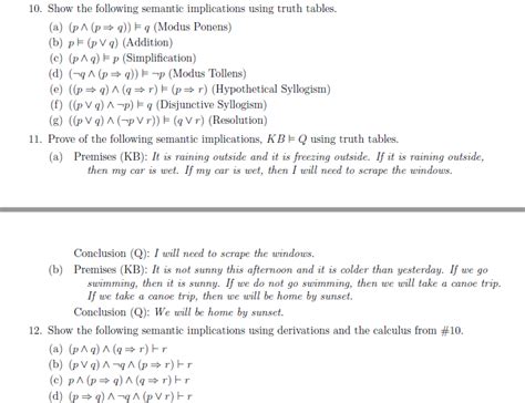 solved 10 show the following semantic implications using