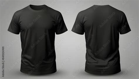 Black Blank T Shirt Mockup T Shirt Front And Back Side Male T Shirt