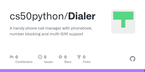 GitHub Cs Python Dialer A Handy Phone Call Manager With Phonebook Number Blocking And Multi