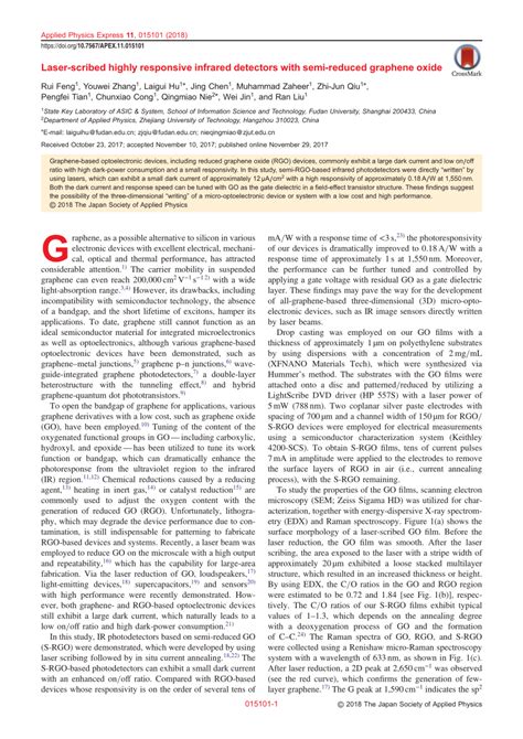 Laser Scribed Highly Responsive Infrared Detectors With Semi Reduced Graphene Oxide Request Pdf
