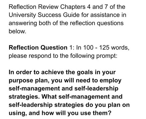 Solved Reflection Review Chapters 4 And 7 Of The University