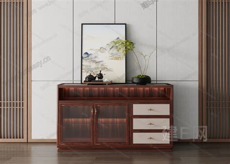 新中式餐边柜模型su模型下载 Id116085067 建e室内设计网