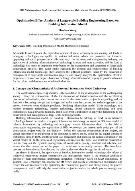 PDF Optimization Effect Analysis Of Large Scale Building The Construction Engineering