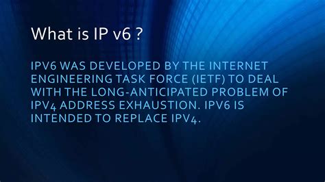 Internet Protocol V6 Ppt