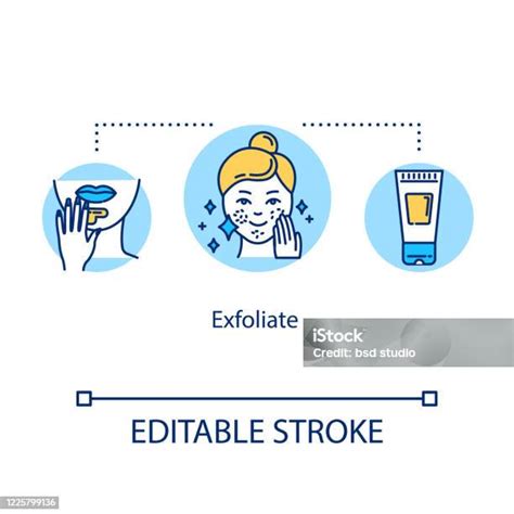 각질 제거 개념 아이콘입니다 얼굴 절차 보습 제품 피부과 및 위생 스킨 케어 아이디어 얇은 라인 일러스트 벡터 절연 윤곽선 Rgb 색상 드로잉 편집 가능한 스트로크 디톡스에