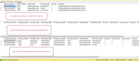BUSCANDO PRIMARY KEYS Y FOREIGN KEYS SQL SERVER
