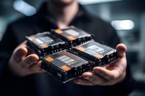 Premium Ai Image Presentation Of A New Battery For An Electric Car Neural Network Ai Generated