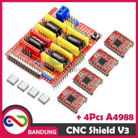 Jual Cnc Shield V3 Engraving Machine 3d Printer 4cs A4988 Driver Board Set Shopee Indonesia