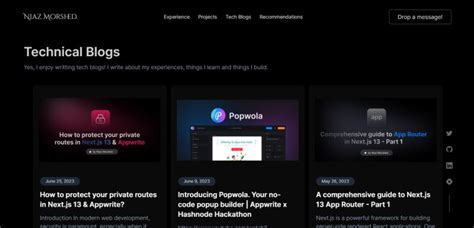 niaz morshed on linkedin portfolio update ️🎊 my portfolio now have the blogs section thanks to…