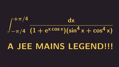 A STUNNING Integral From The JEE Main Exam YouTube