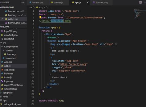 não chama o banner css pq react desenvolvendo com javascript