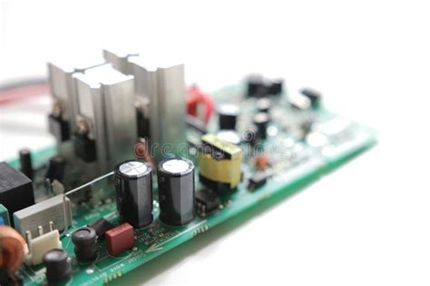 Power Supply Modern Printed Circuit Board With Electronic Components