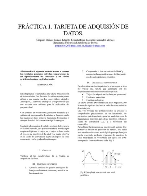 Muestreo De Señal Analógica Arduino Due Pdf Muestreo Procesamiento De Señal Señal Analoga
