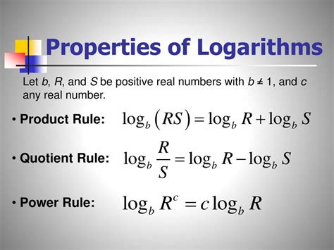 PPT Properties Of Logarithms PowerPoint Presentation Free Download ID
