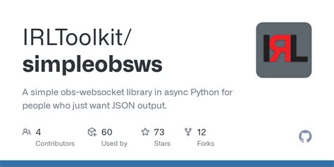 GitHub IRLToolkit Simpleobsws A Simple Obs Websocket Library In Async Python For People Who