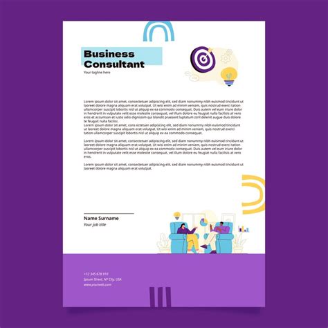 평면 디자인 컨설팅 레터헤드 템플릿 무료 벡터