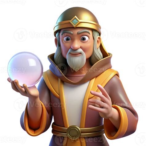 Stunning Artistic A Wise Oracle With Blind Eyes Holding A Crystal Ball