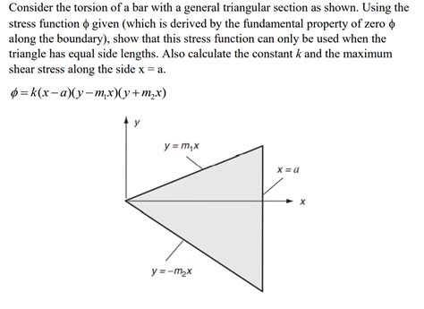 Solved Consider The Torsion Of A Bar With A General Chegg