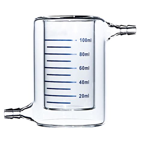100ml Jacketed Glass Beaker Jacket Reaction Flask Grandado
