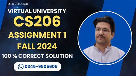 Cs206 Assignment 1 Solution Fall 2024 Cs206 Assignment 1 100 Correct Solution Fall 2024 Youtube