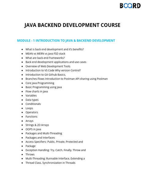 Java Backend Bootcamp Pdf Spring Framework Business