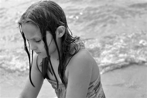 Premium Photo Close Up Of Wet Girl At Beach