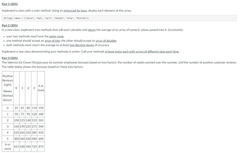 Solved Part Implement A Class With A Main Method Chegg