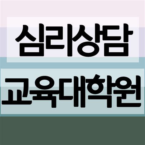 심리교육대학원 전문상담교사 준비한 후기글