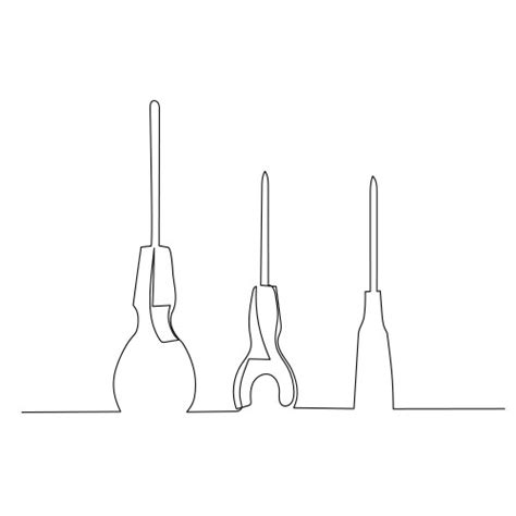 Screwdriver Spanner And Pliers Small Carpentry Vector Image