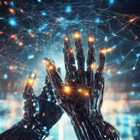 Premium Photo Robot Hand Neural Network Graphics