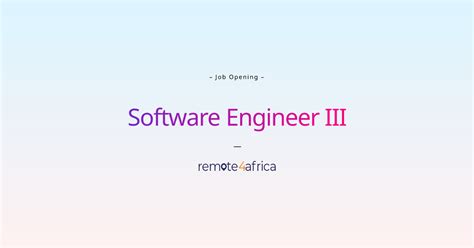 Remote Software Engineer Iii Job At Legal Services Company Remote4africa