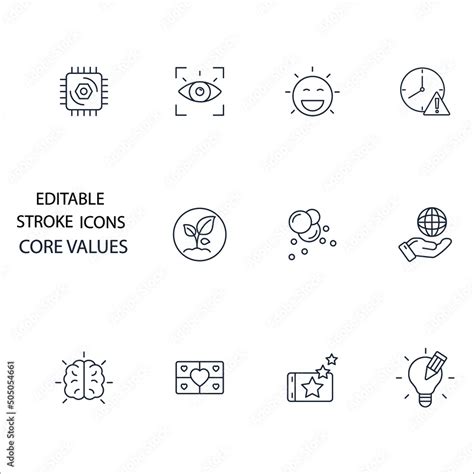 Core Values Icons Set Core Values Pack Symbol Vector Elements For