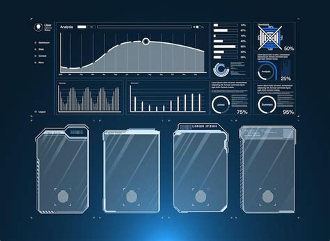 Premium Vector Interface Elements Futuristic Abstract Hud Frame Screen Button Loading Text