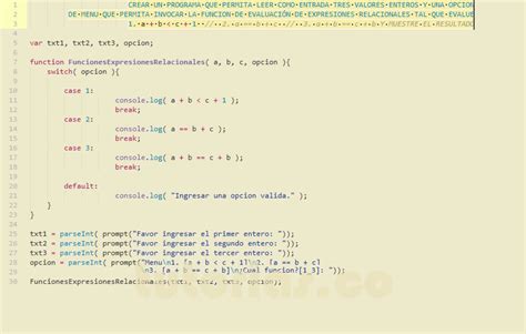 Funciones Javascript Funciones Expresiones Relacionales