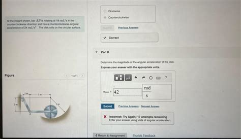 Solved At The Instant Shown Bar Ab Is Rotating At 18 Rad S