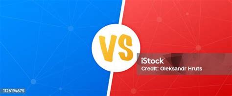 대 대 블루와 레드 만화 디자인입니다 전투 배너 일치 대 편지 경쟁 대결 벡터 일러스트입니다 Championship에 대한 스톡