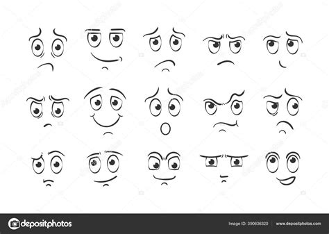 Cartoon Face Emotions Stock Vector By Poliashenko 390636320