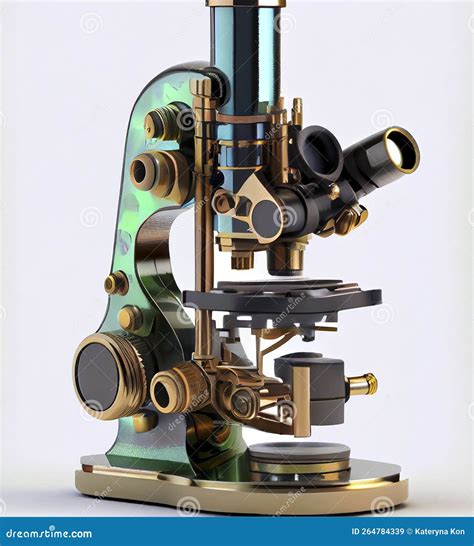 Vintage Fantasy Microscope Generative Ai Illustration Stock Illustration Illustration Of