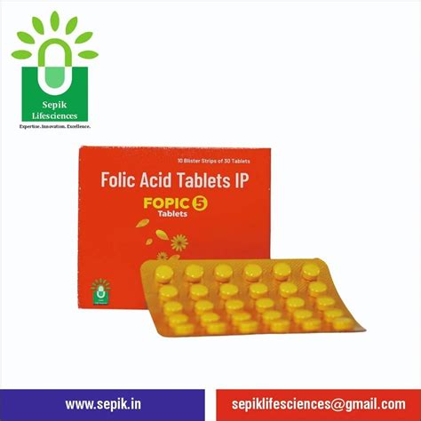 Fopic 5 5 Mg Folic Acid Tablets Ip At ₹ 540per Box Folic Acid
