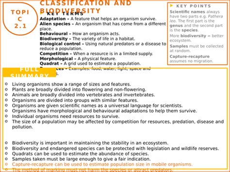 Wjec Biology Gcse Year 11 Summary Mats Teaching Resources