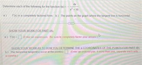 Solved Determine Each Of The Following For The Function