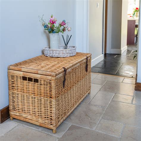 Deluxe Natural Lucca Wicker Storage Trunk Arthur Cameron