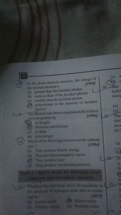 The Electron Was Shown Experimentally To Have Wave Properties By 7 De B