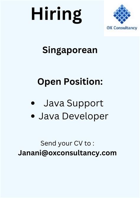 Javadevelopers Singaporejobs Immediatehiring Java Janani Vijayaraj